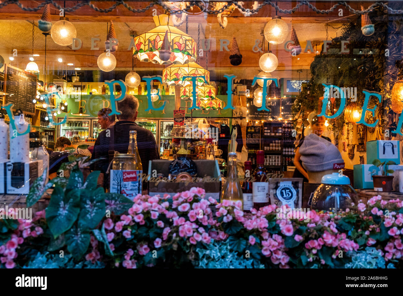 View from outside of a grocery store or minimarket. Montreal Stock ...