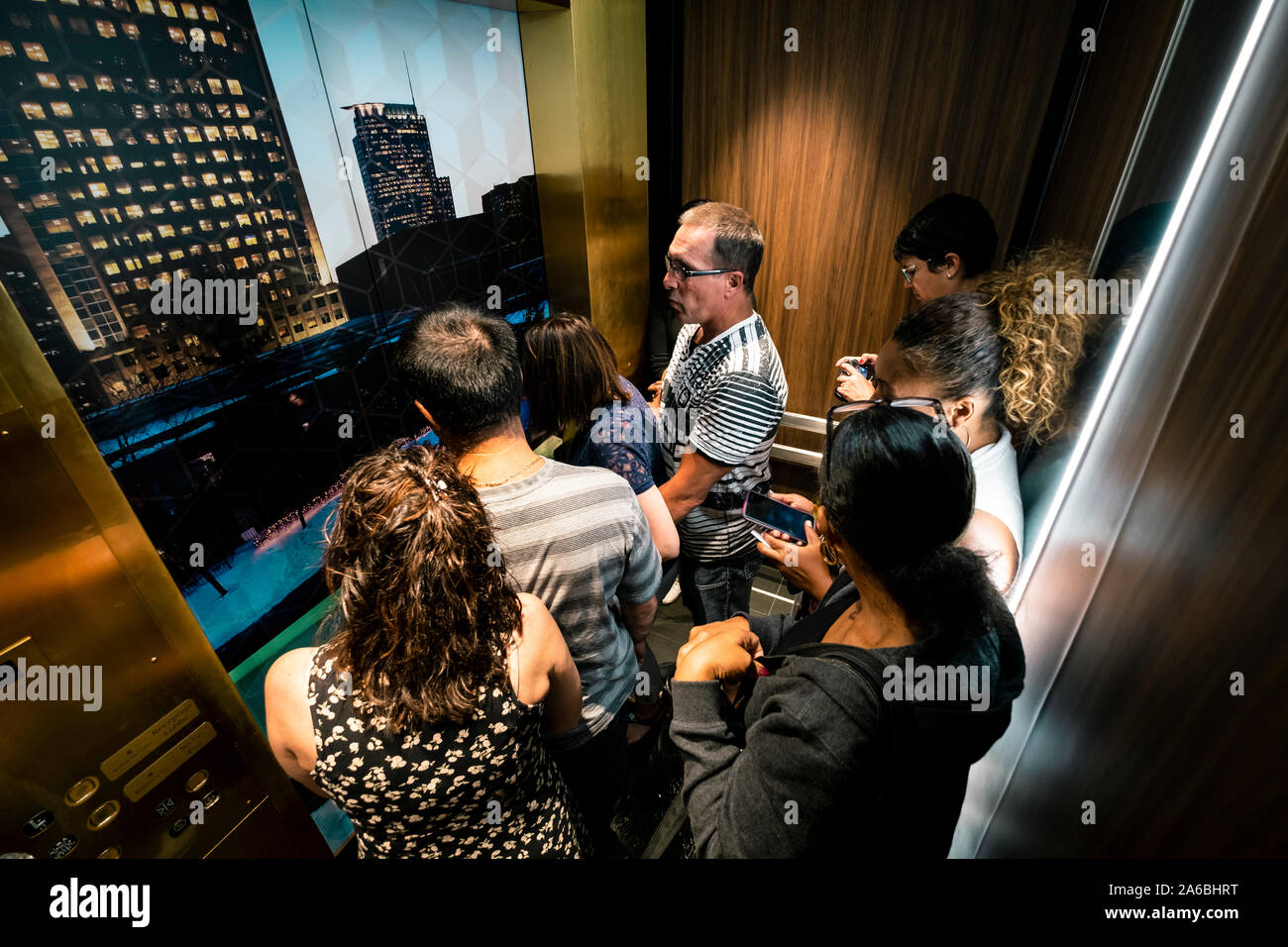 Elevator view at Montreal Stock Photo - Alamy