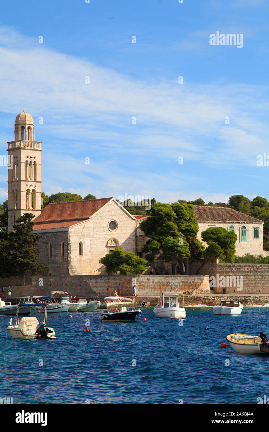 Croatia, Hvar, Franciscan Monastery, Our Lady of Grace Church Stock ...