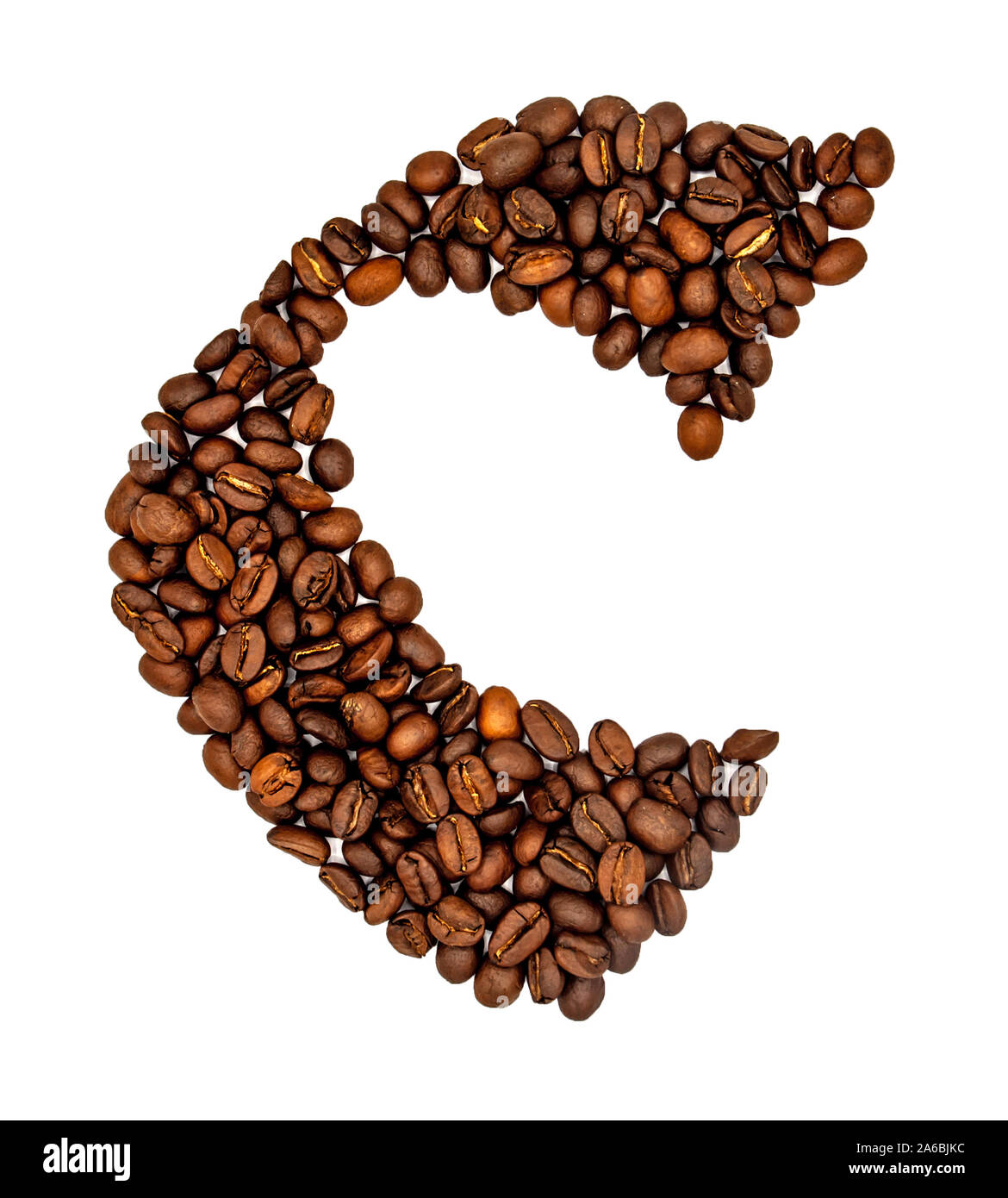 Coffee seeds font, English alphabet of Coffee seeds isolated on white ...