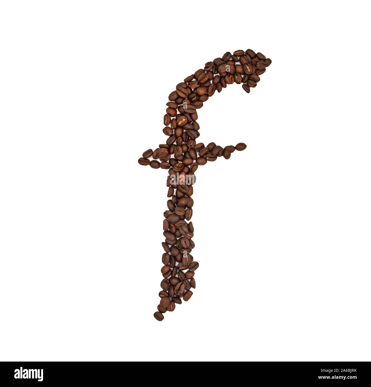 Coffee seeds font, English alphabet of Coffee seeds isolated on white ...