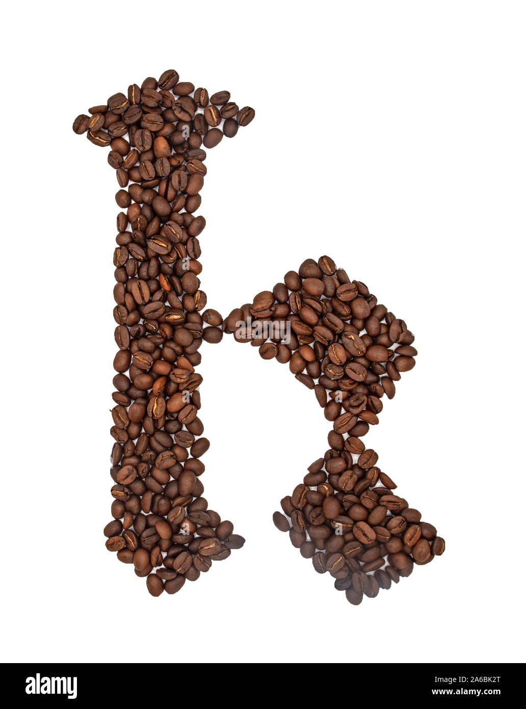 Coffee seeds font, English alphabet of Coffee seeds isolated on white ...