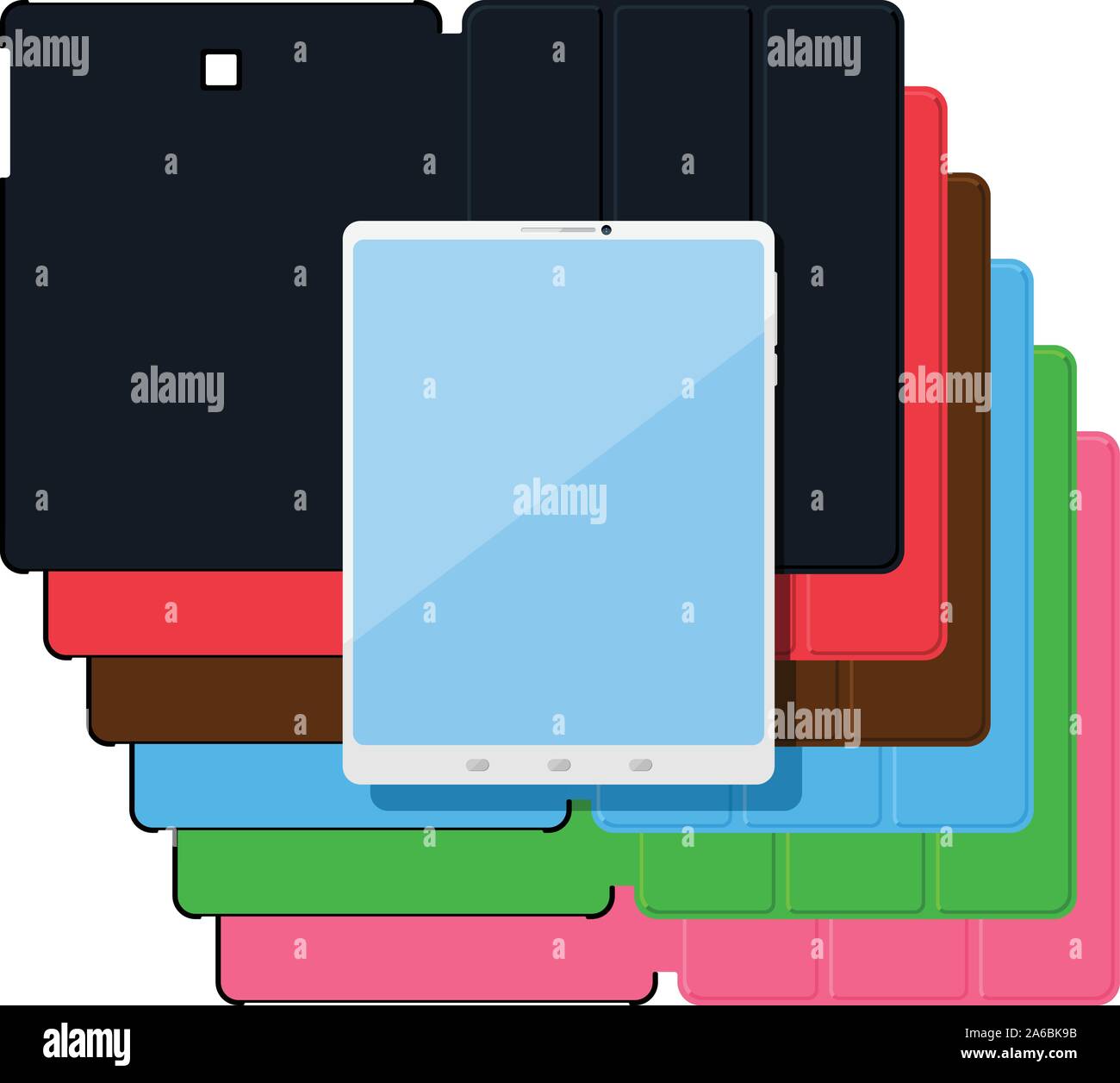 Tablet computer blue cover Stock Vector Images - Alamy