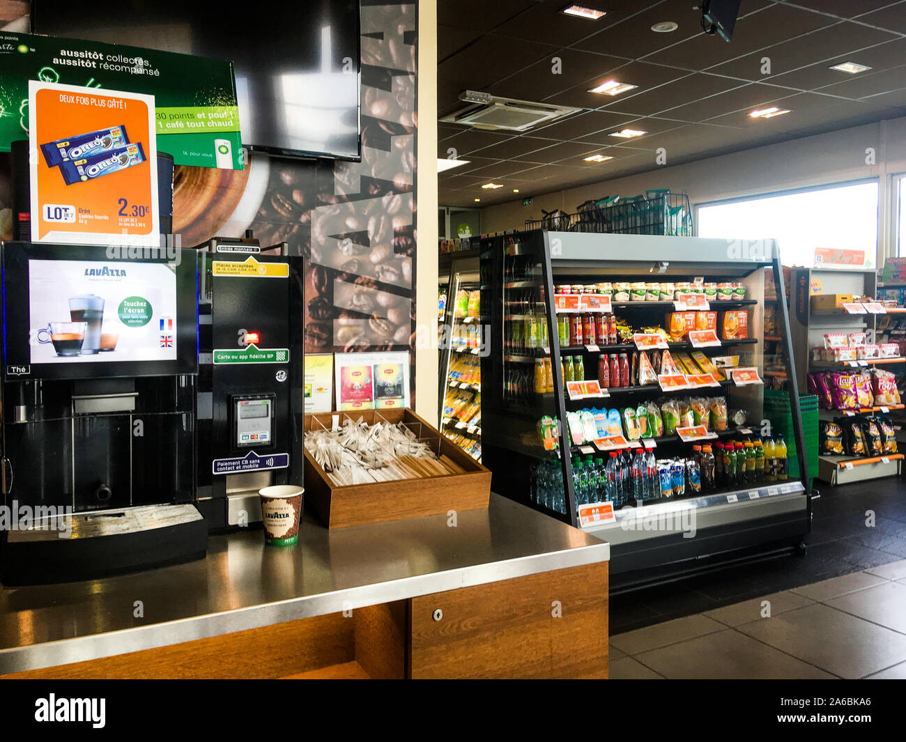 Service station, France Stock Photo - Alamy