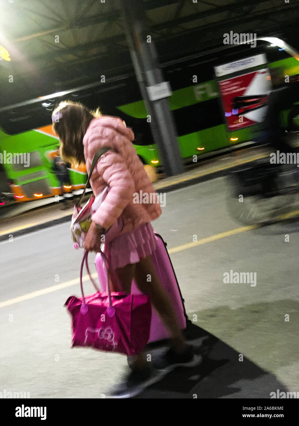 Bus terminal, Milan, Italy Stock Photo - Alamy