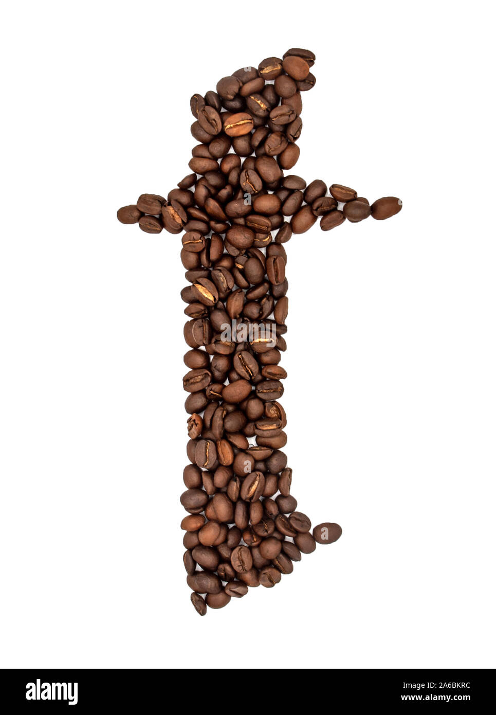 Coffee seeds font, English alphabet of Coffee seeds isolated on white ...