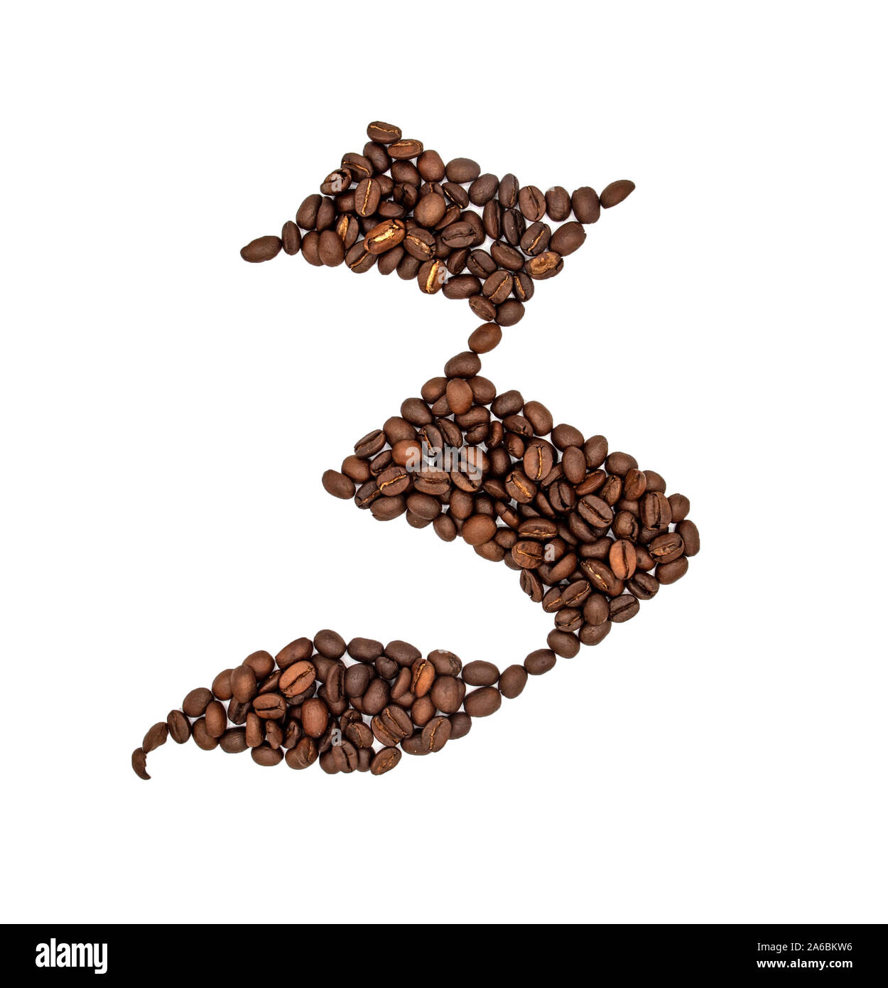 Coffee seeds font, English alphabet of Coffee seeds isolated on white ...