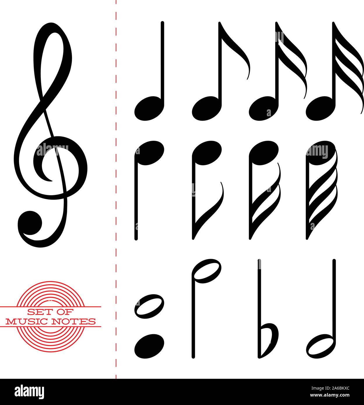 Set of classic black music notes Stock Vector Image & Art - Alamy
