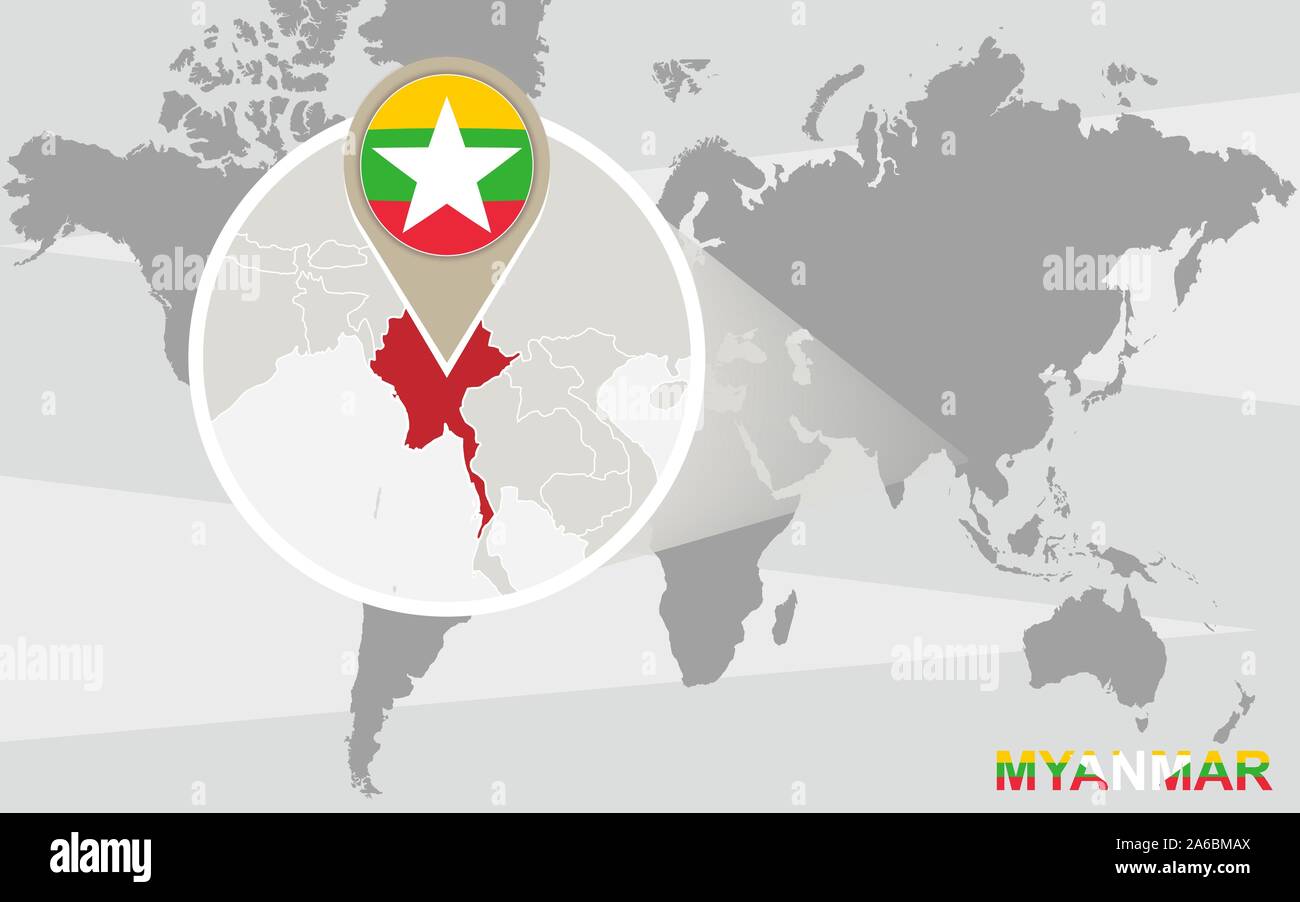 myanmar in map of the world