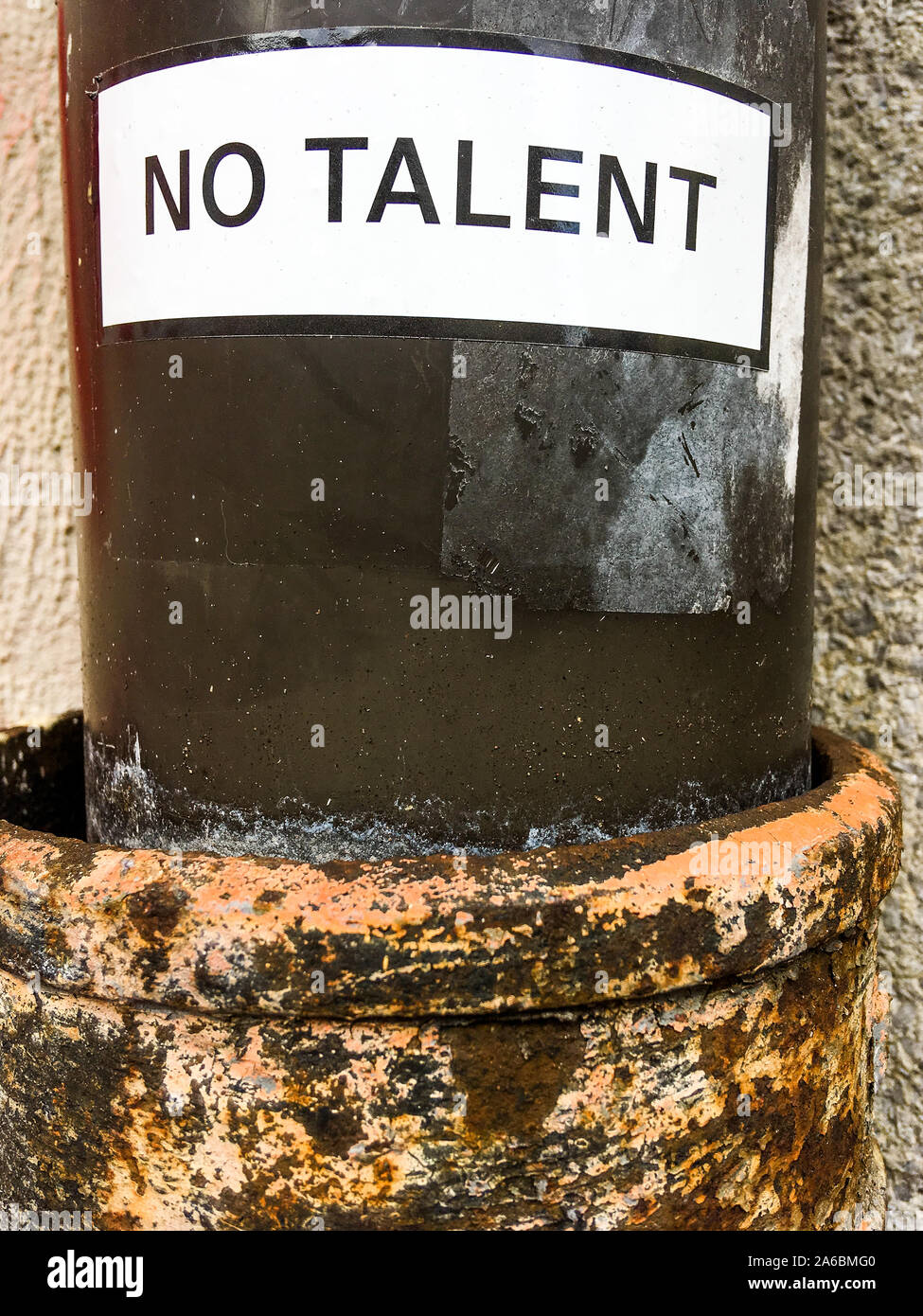 Sticker reading No talent, Ljubljana, Slovenia Stock Photo - Alamy