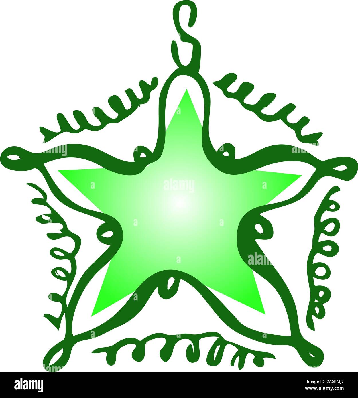 Christmas toy star on a white background hand draw isolated Vector ...