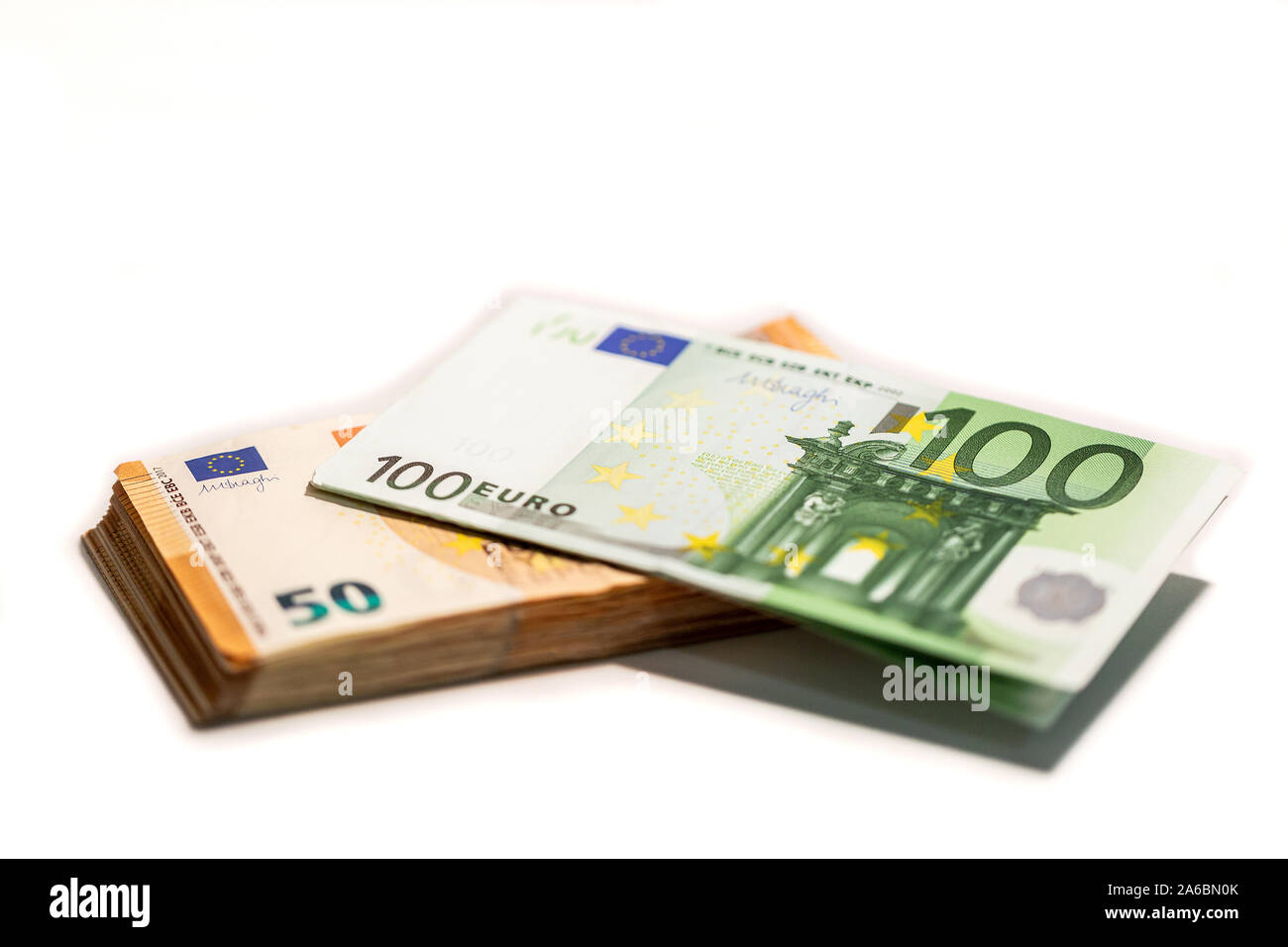 Stack of Folded EU Currency Notes on White background, euro, money ...
