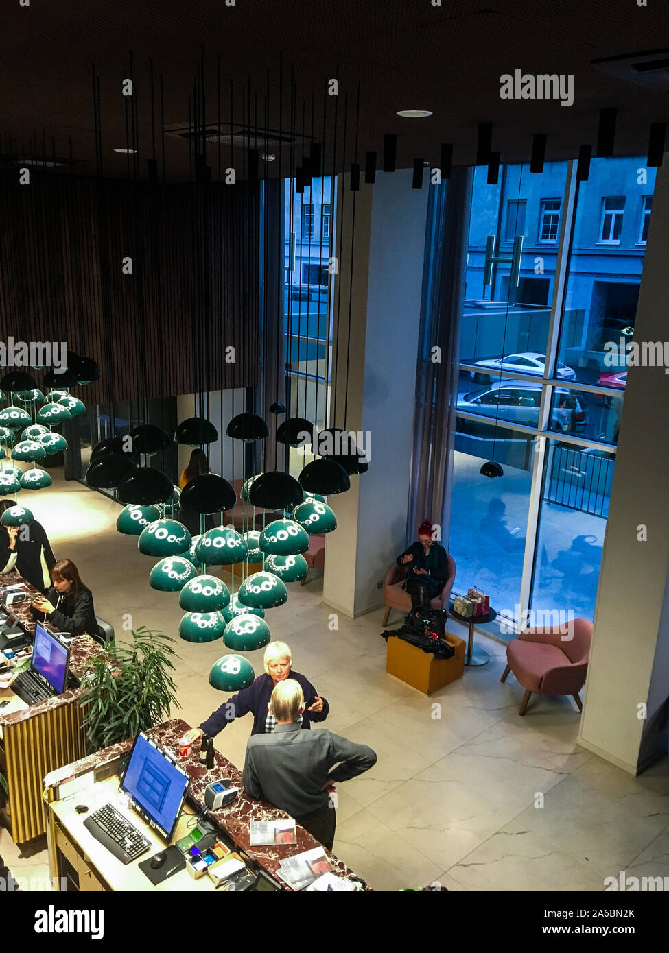 Hotel lobby, Hotel Lev, Ljubljana, Slovenia Stock Photo - Alamy