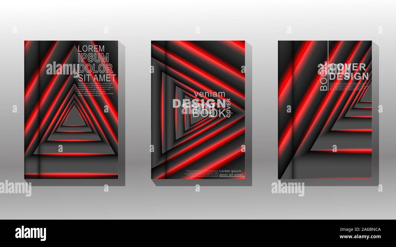 Vector shape of triangular background cover overlapping with red ...