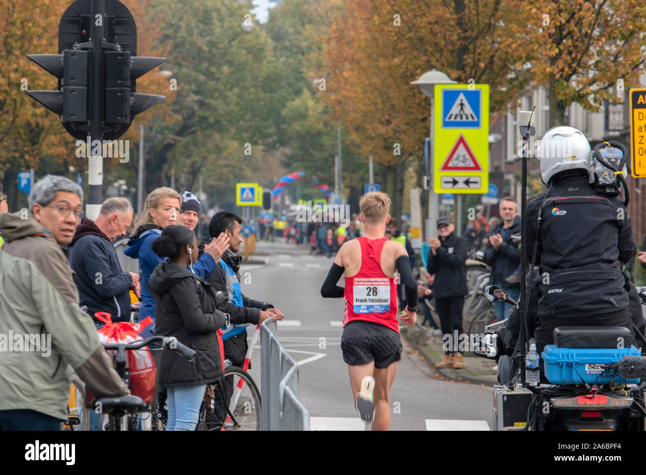 Marathon Runners From The Back At Amsterdam Marathon The Netherlands ...