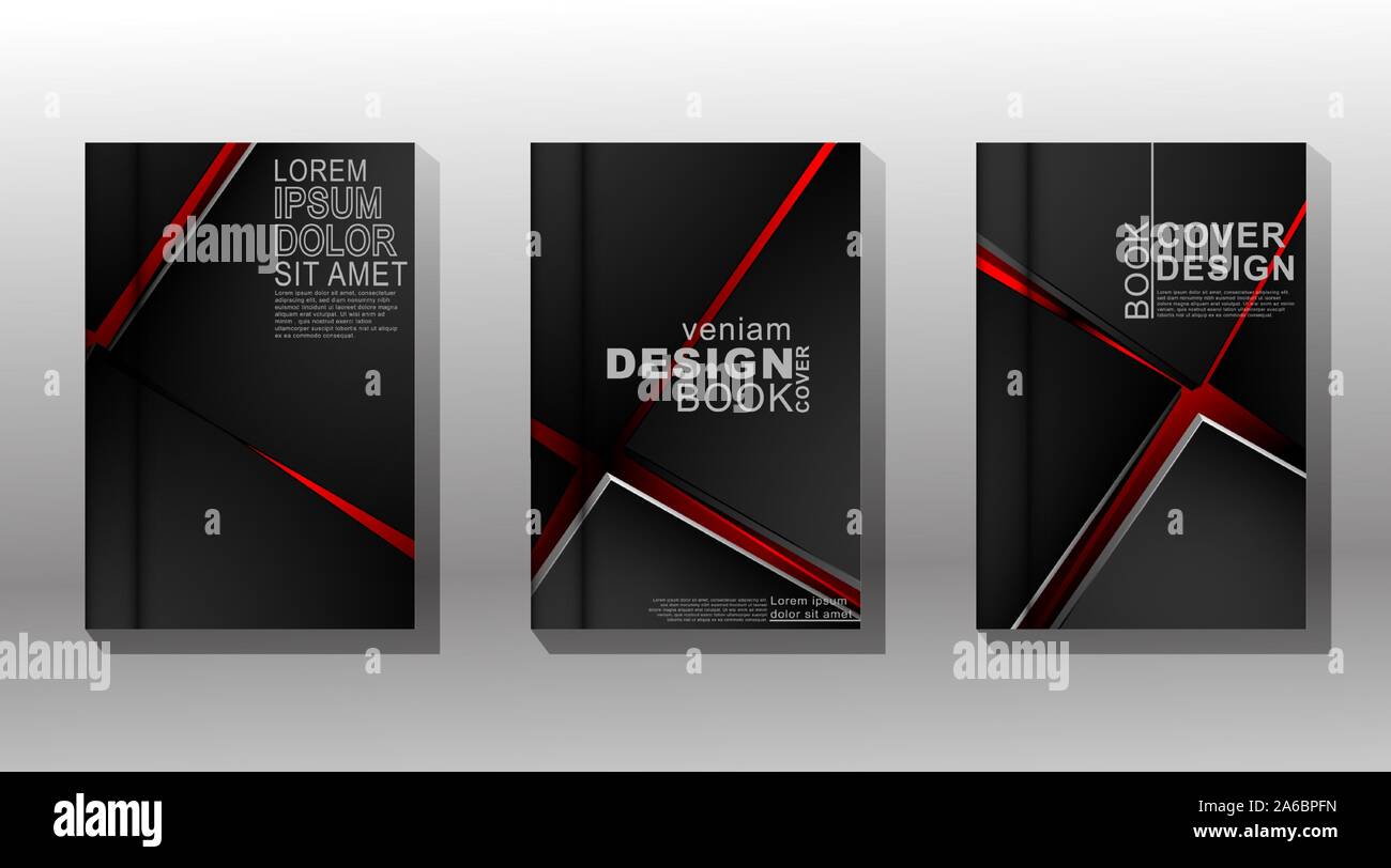 Vector illustration with minimal book cover design. set of overlapping ...