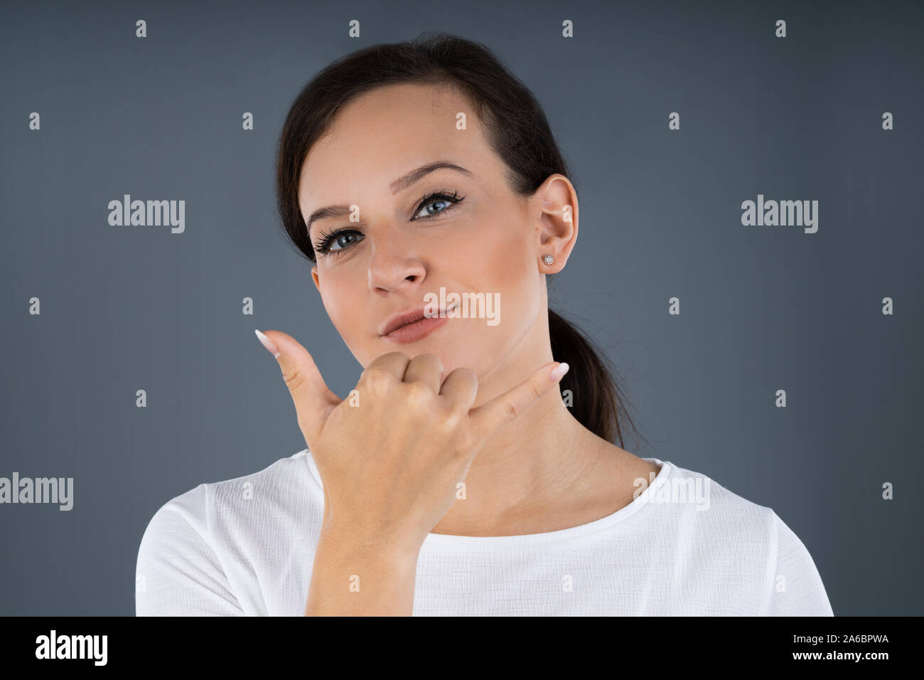 Disabilities showing sign language hi-res stock photography and images ...