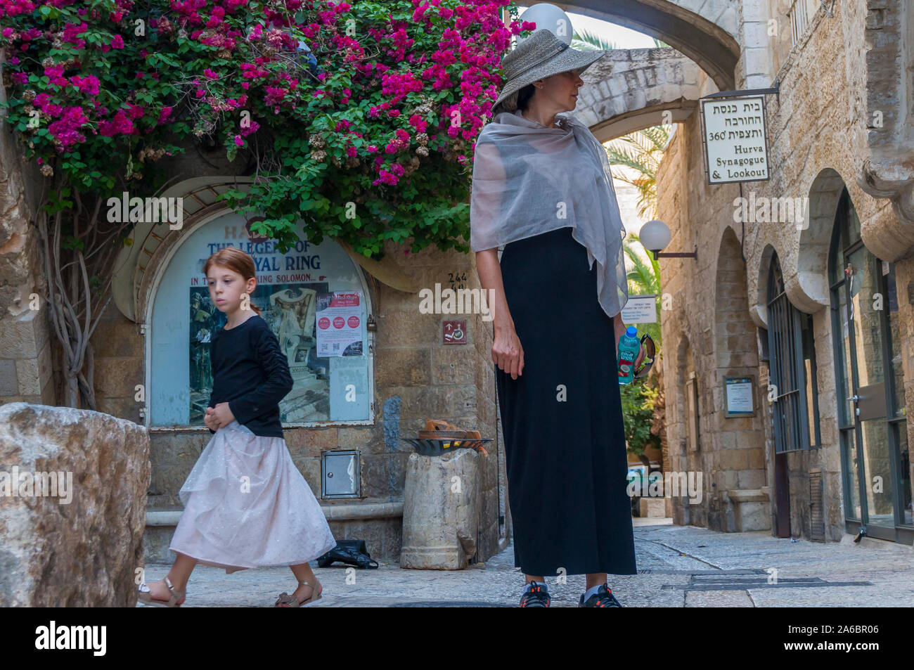 Living in Jerusalem. Everyday life in sacred city of Jerusalem. Mother ...