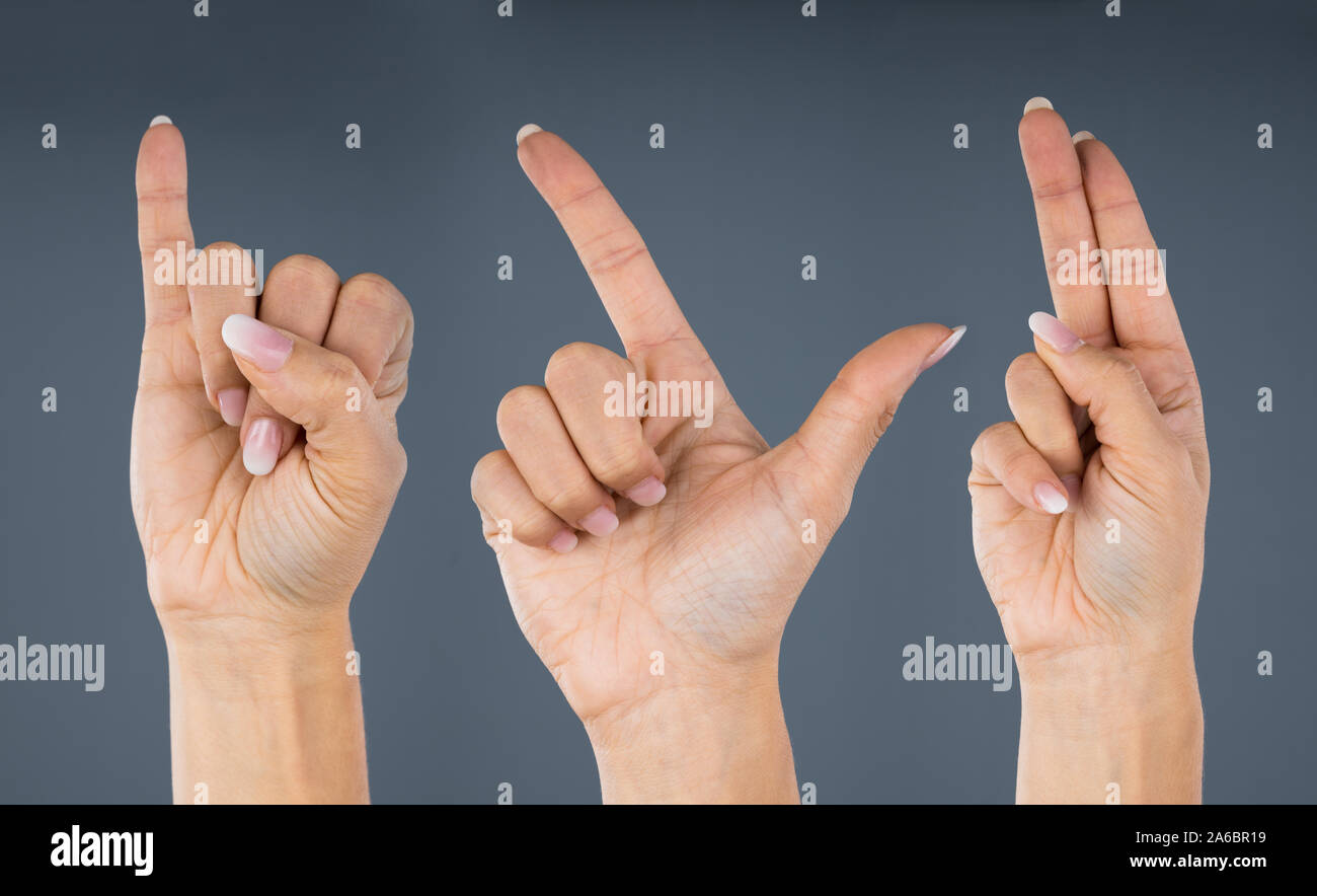 Sign language hands hi-res stock photography and images - Alamy