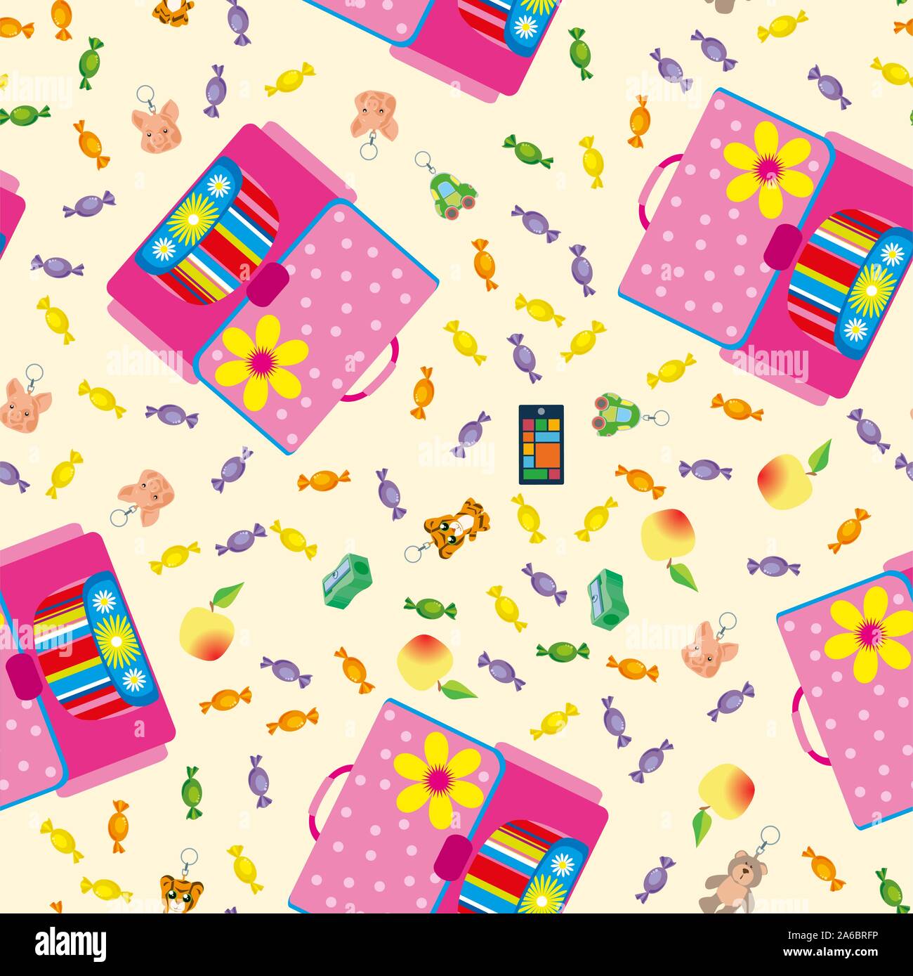 Seamless school pattern. Background with school objects Stock Vector ...