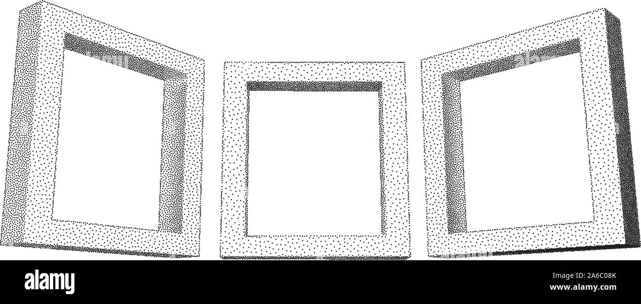 Vintage rectangular frames with dotwork gradient Stock Vector Image ...