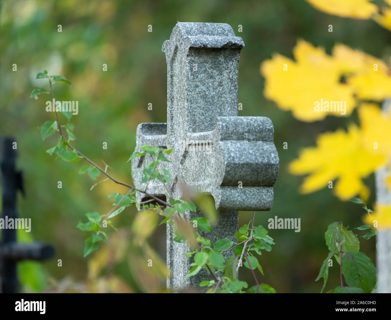 Detail of an old gravestone in St. Marx Cemetery (Vienna, Austria) in ...