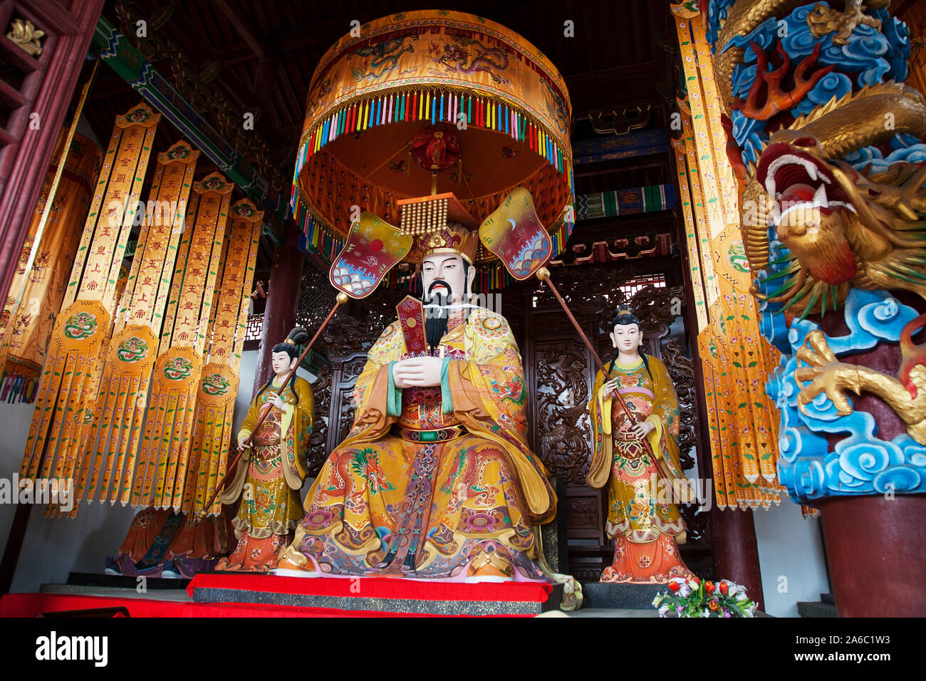 Sculpture model of traditional Chinese elder in Ghost City of Fengdu ...