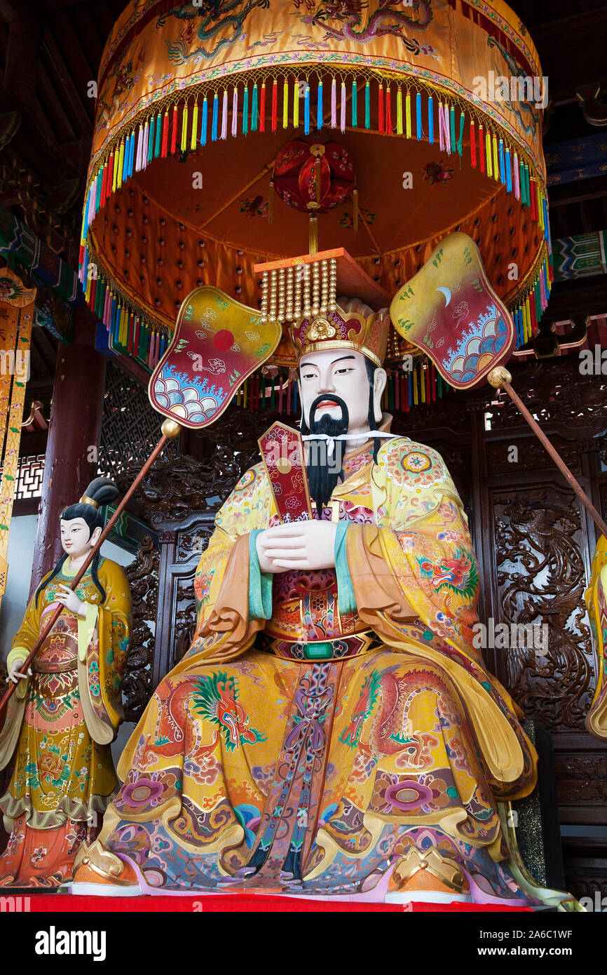 Sculpture model of traditional Chinese elder in Ghost City of Fengdu ...