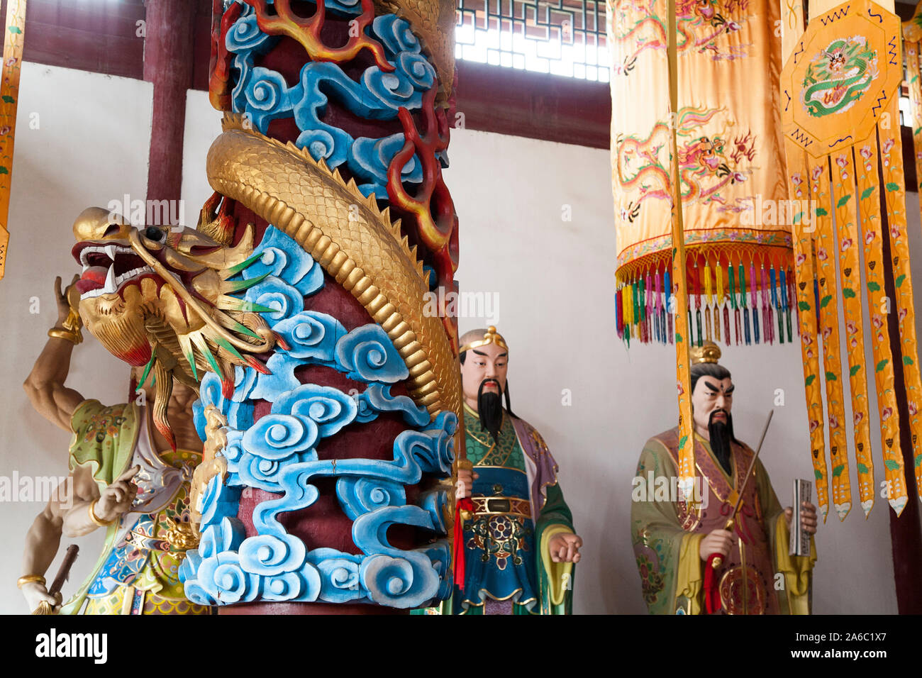 Sculpture model of traditional Chinese elder in Ghost City of Fengdu ...