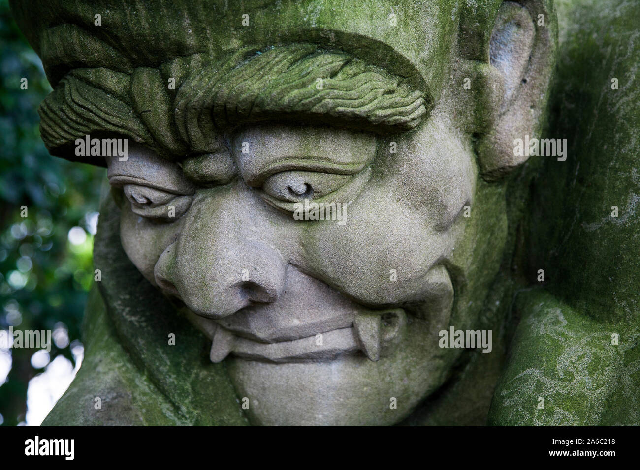 Stone demon statues carvings in Ghost City of Fengdu China Stock Photo ...