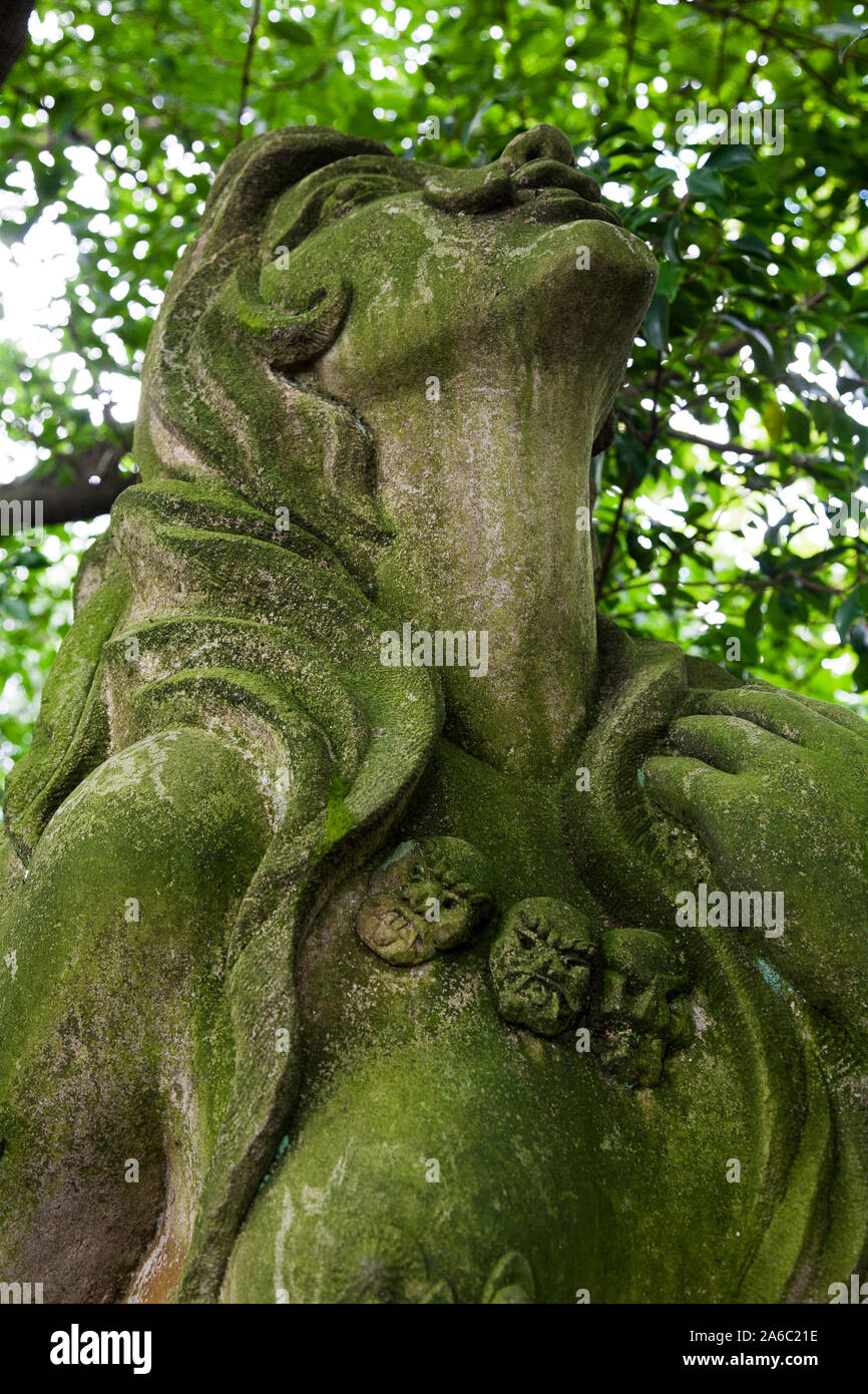 Stone demon statues carvings in Ghost City of Fengdu China Stock Photo ...