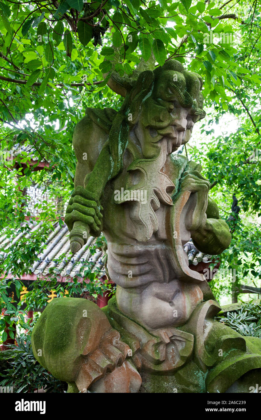 Stone demon statues carvings in Ghost City of Fengdu China Stock Photo ...