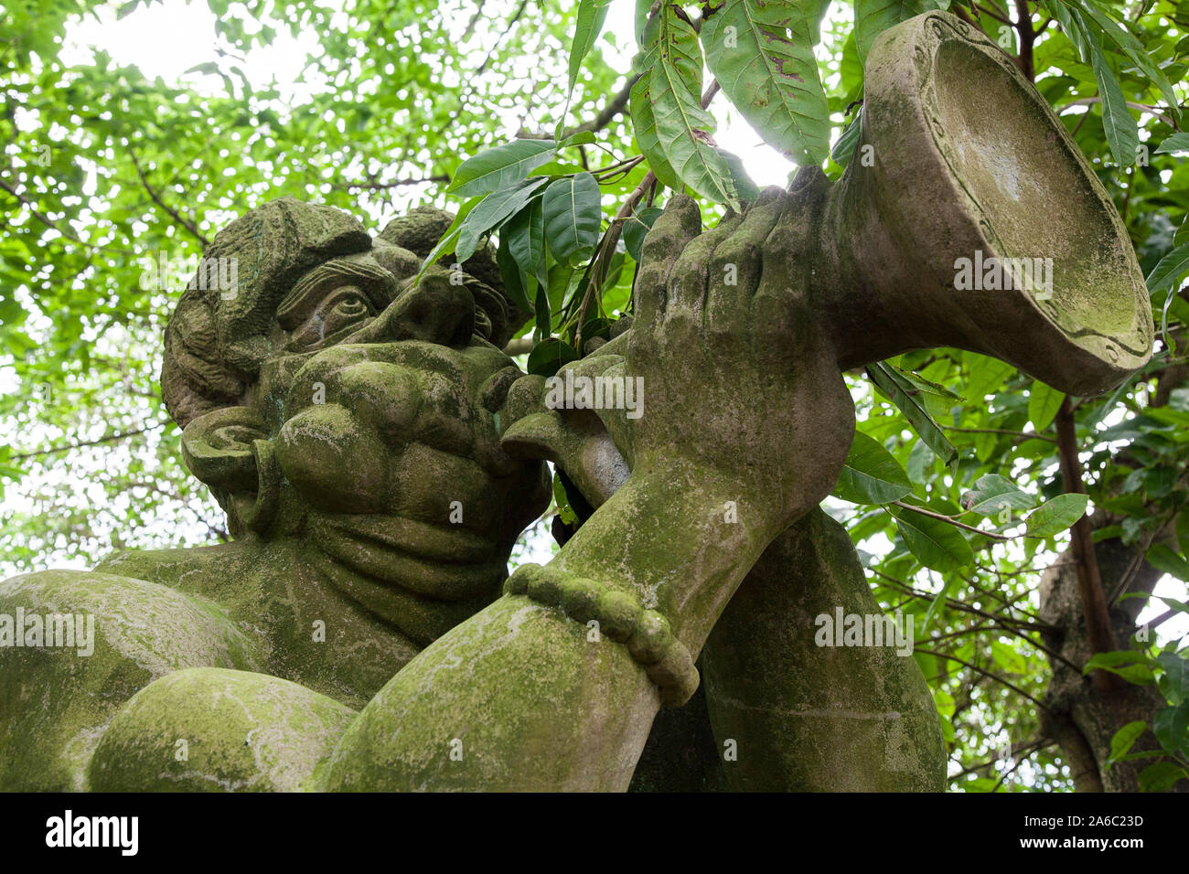 Stone demon statues carvings in Ghost City of Fengdu China Stock Photo ...