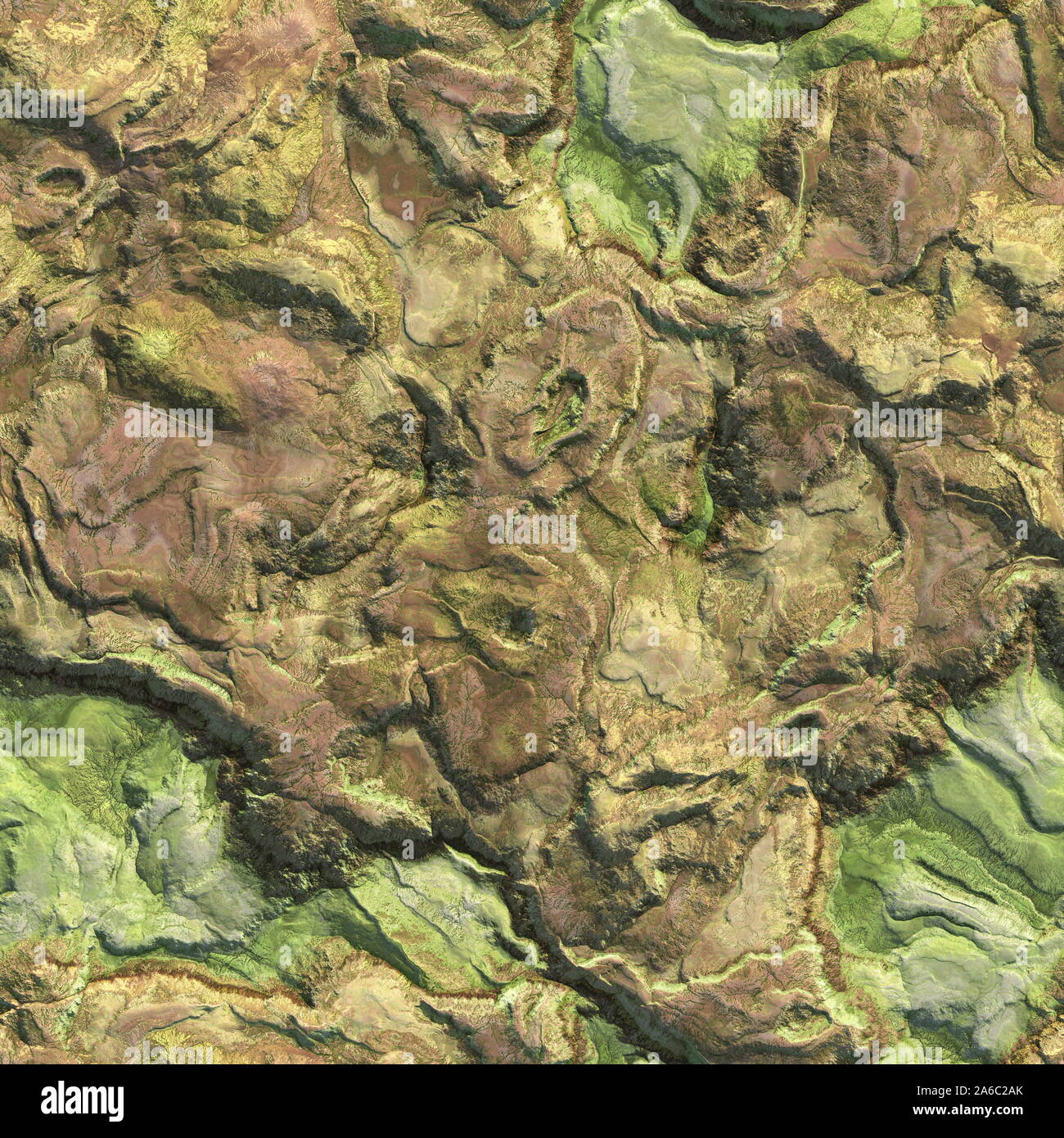 Aerial view from air plane of green nature mountains seamless texture ...