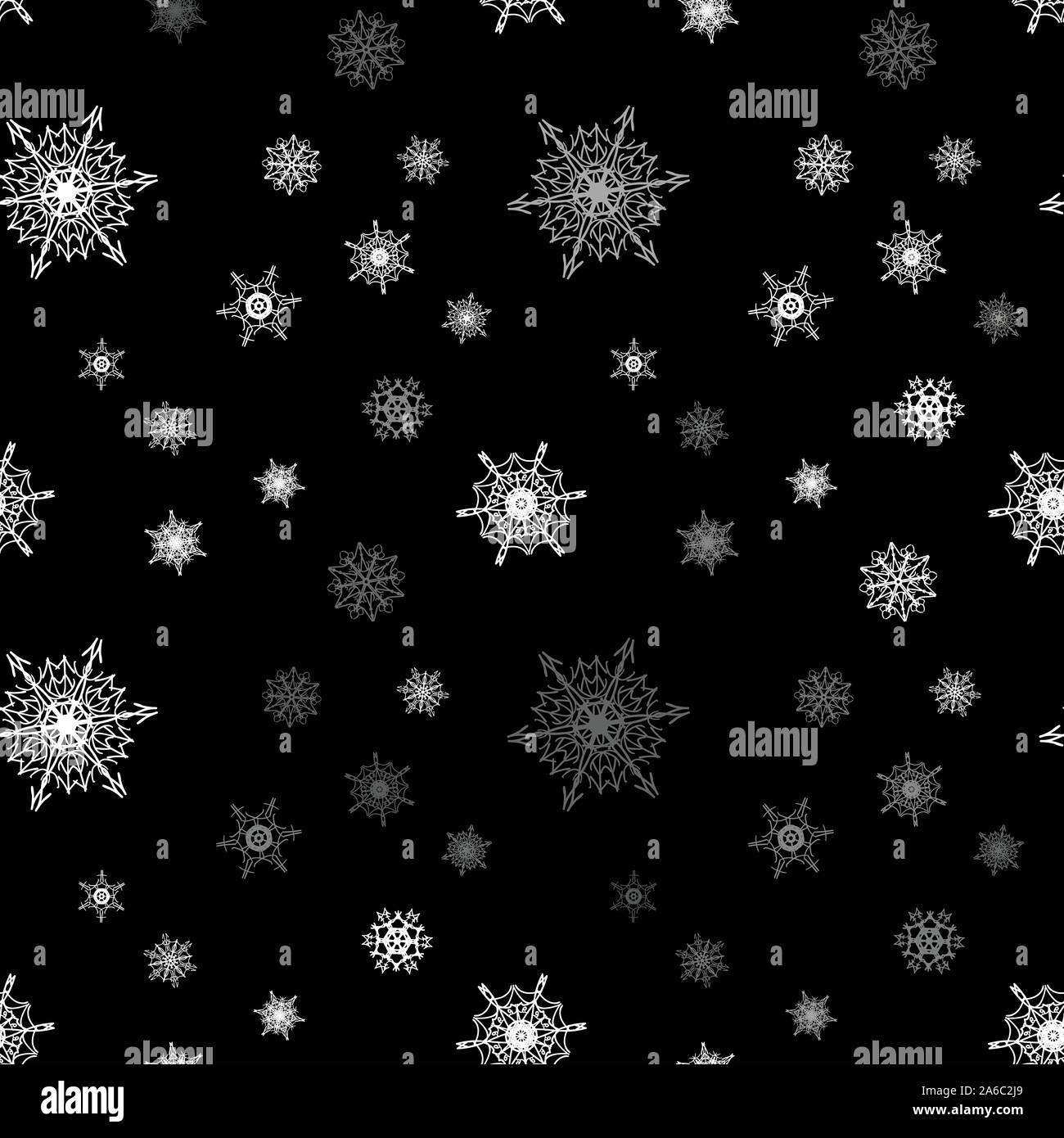 Christmas snowflake seamless pattern with tiled falling snow Stock ...