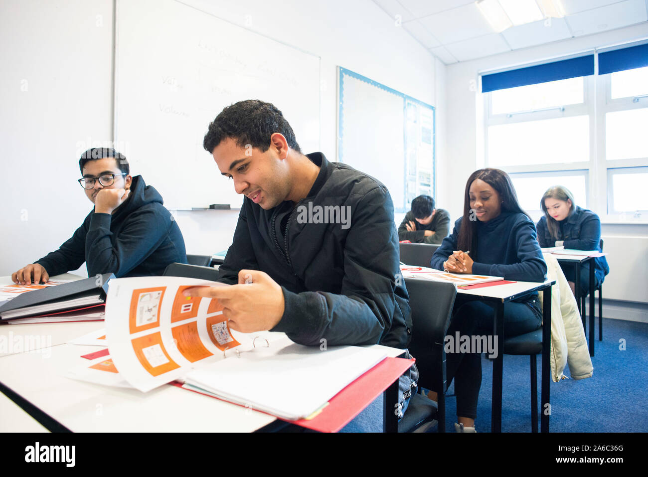 International students sitting in a classroom during a lesson Stock ...