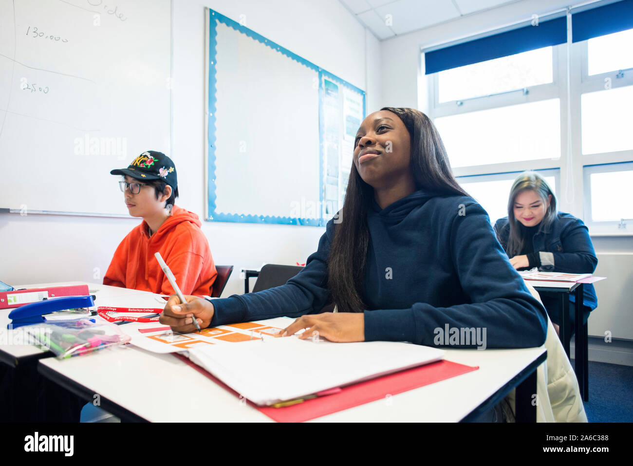International students sitting in a classroom during a lesson Stock ...