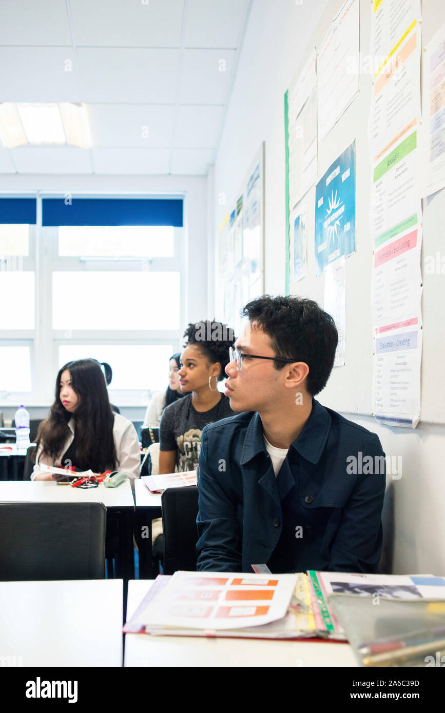 International students sitting in a classroom during a lesson Stock ...