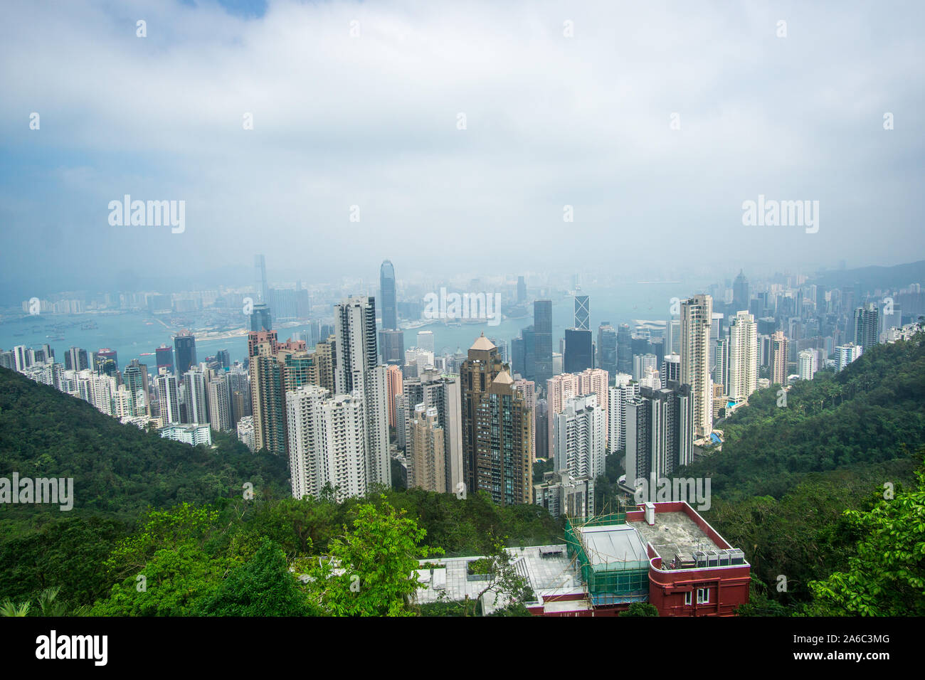 A cloudy day at the Victoria Peak in Hong Kong , this stunning ...