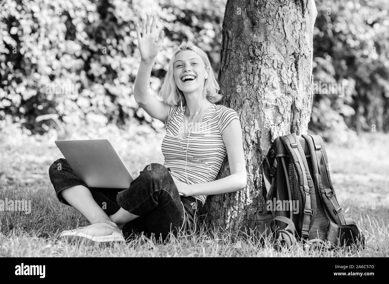 Blogging girl Black and White Stock Photos & Images - Alamy
