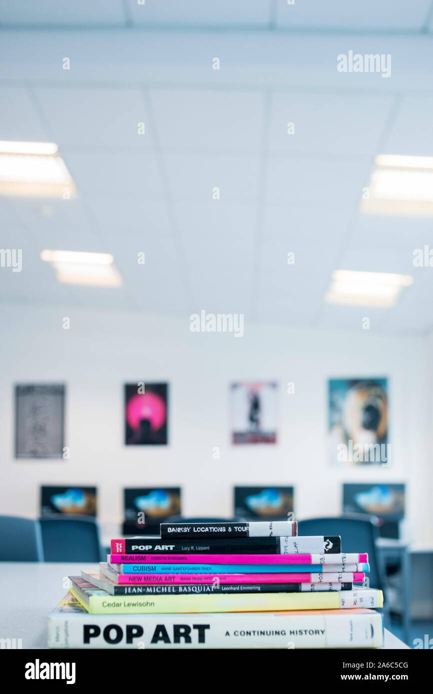 An empty art classroom with art equipment Stock Photo - Alamy