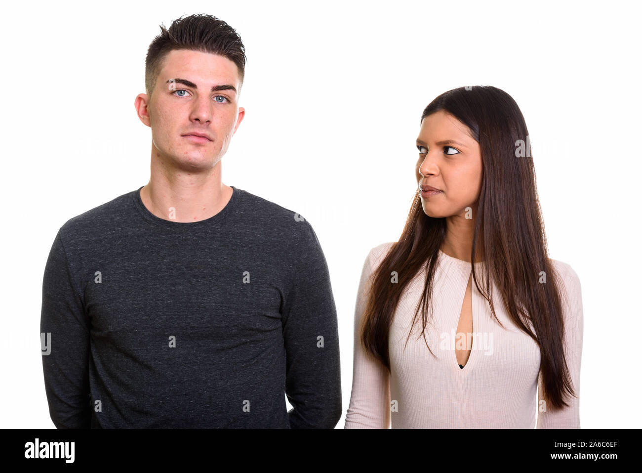 Man staring woman hi-res stock photography and images - Alamy