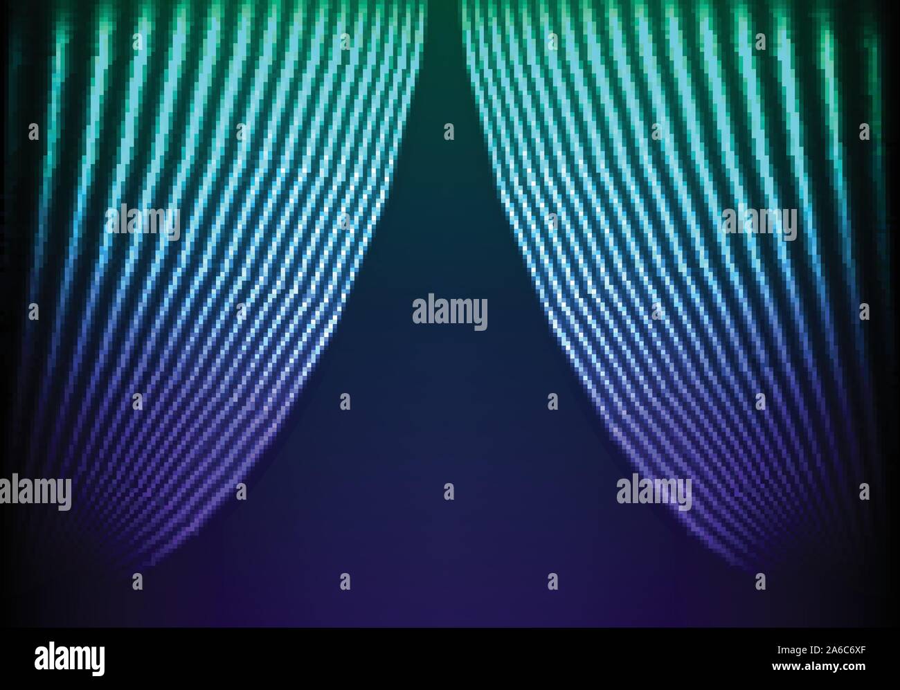 Drapery futuristic background with 80s style neon lines. Welcoming ...