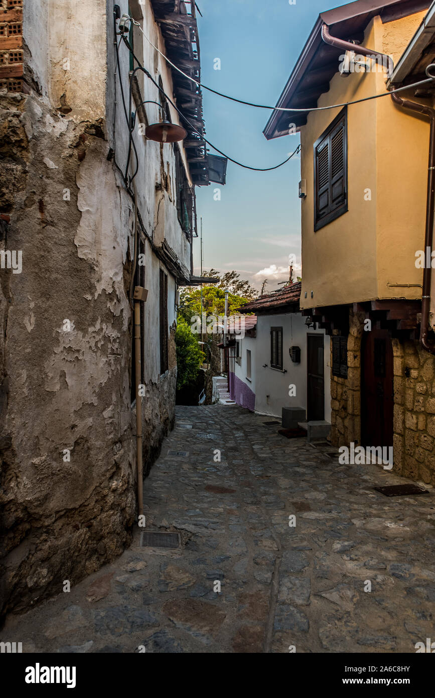 Varosi area, the traditional old town of Edessa city, in Macedonia ...