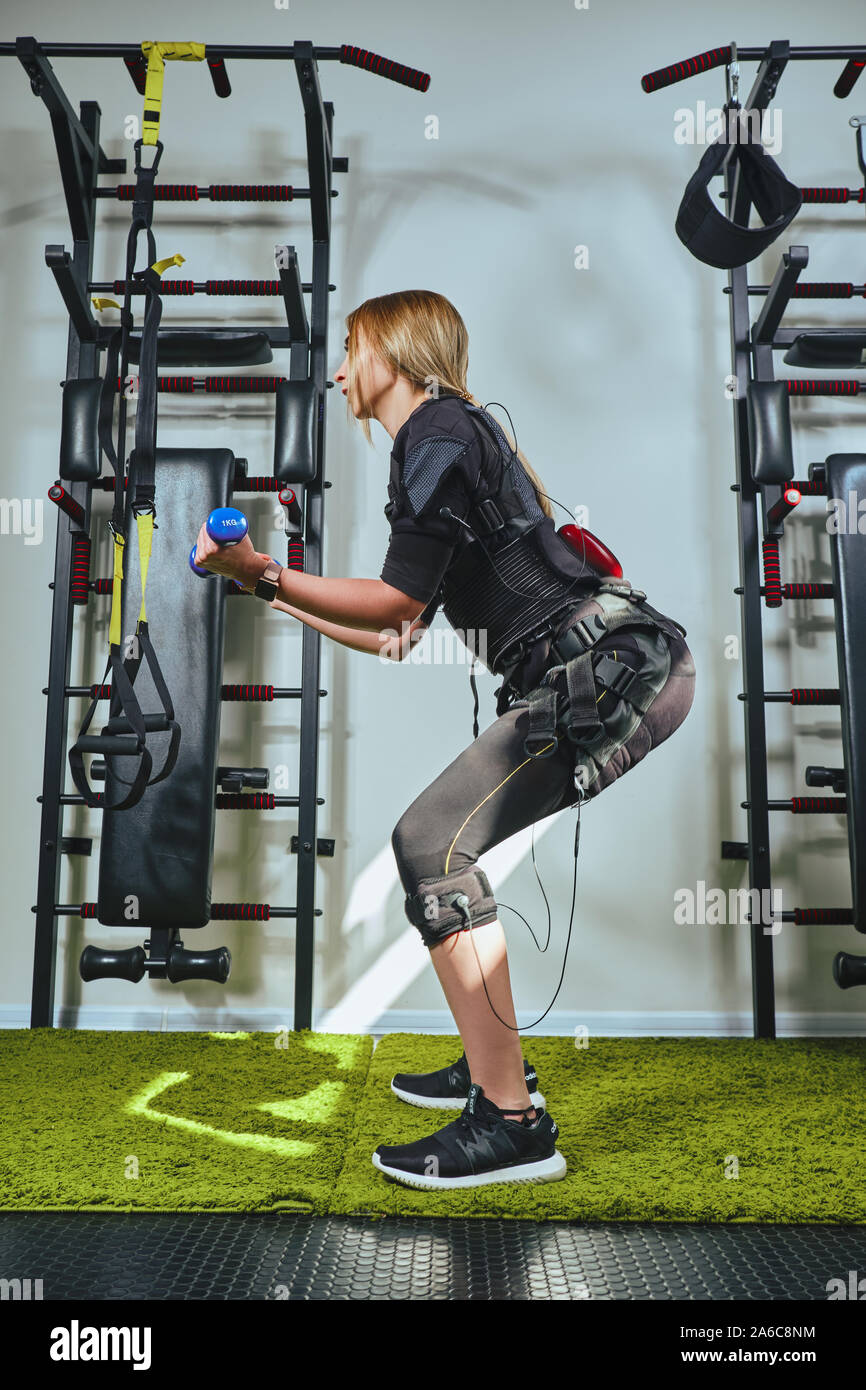 Beautiful blonde ems fitness woman hi-res stock photography and images ...