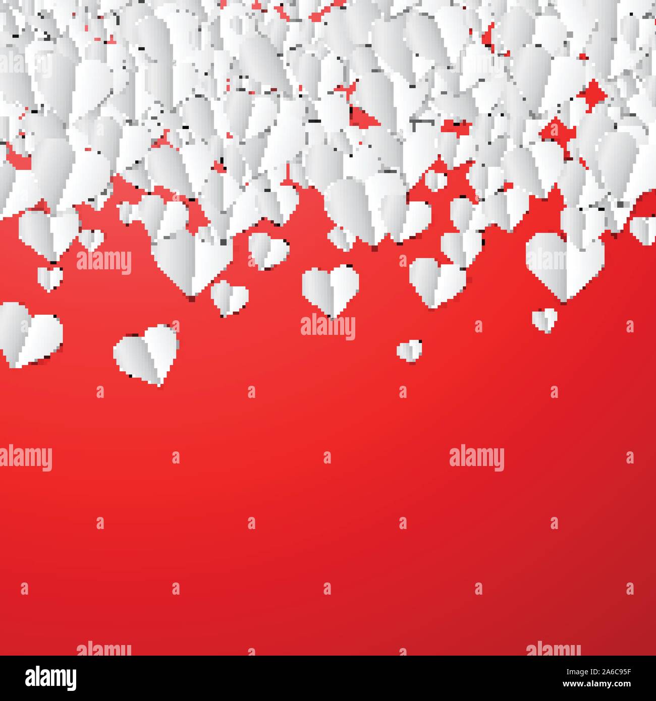 Background hearts cut paper Stock Vector Images - Alamy