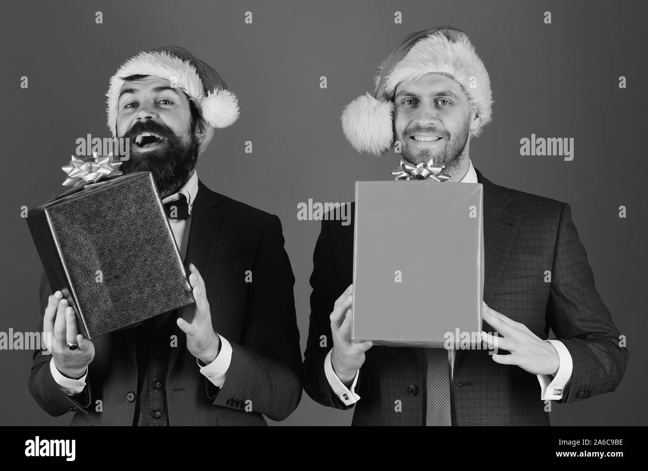 New year blue gift Black and White Stock Photos & Images - Alamy