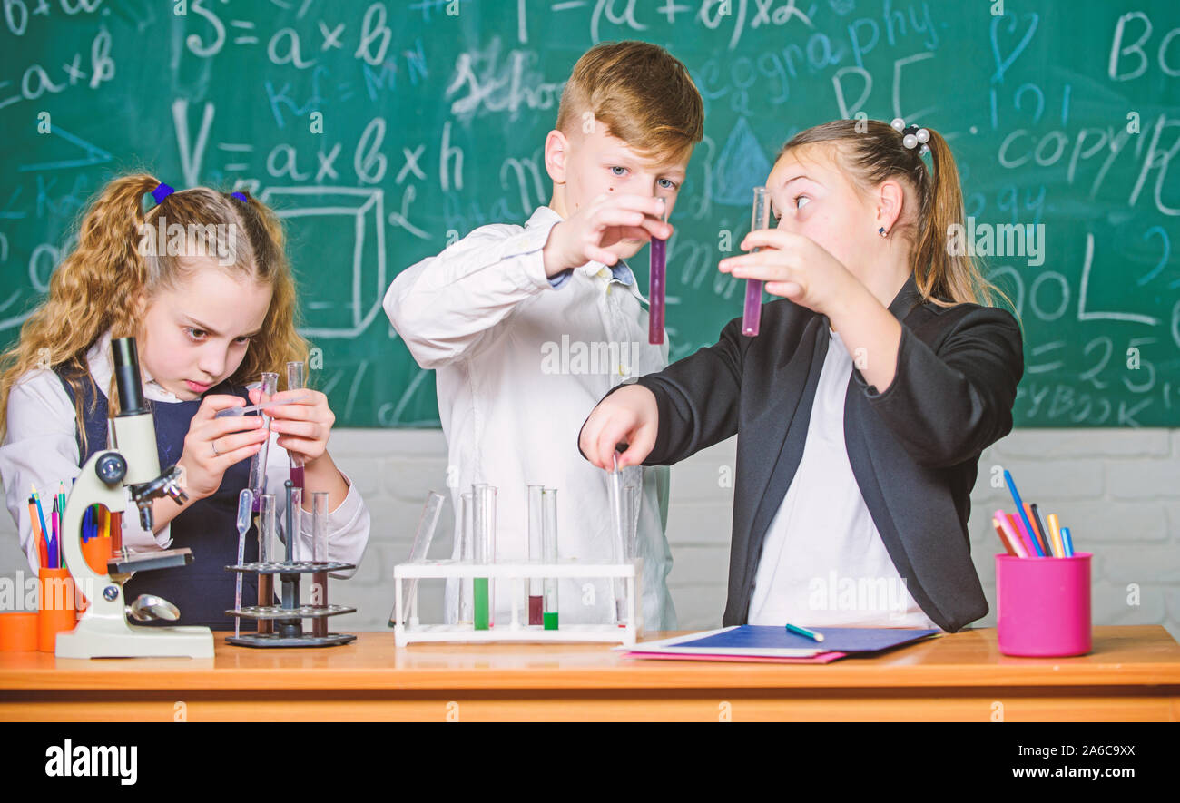 School stuff. biology experiments with microscope. Chemistry science ...