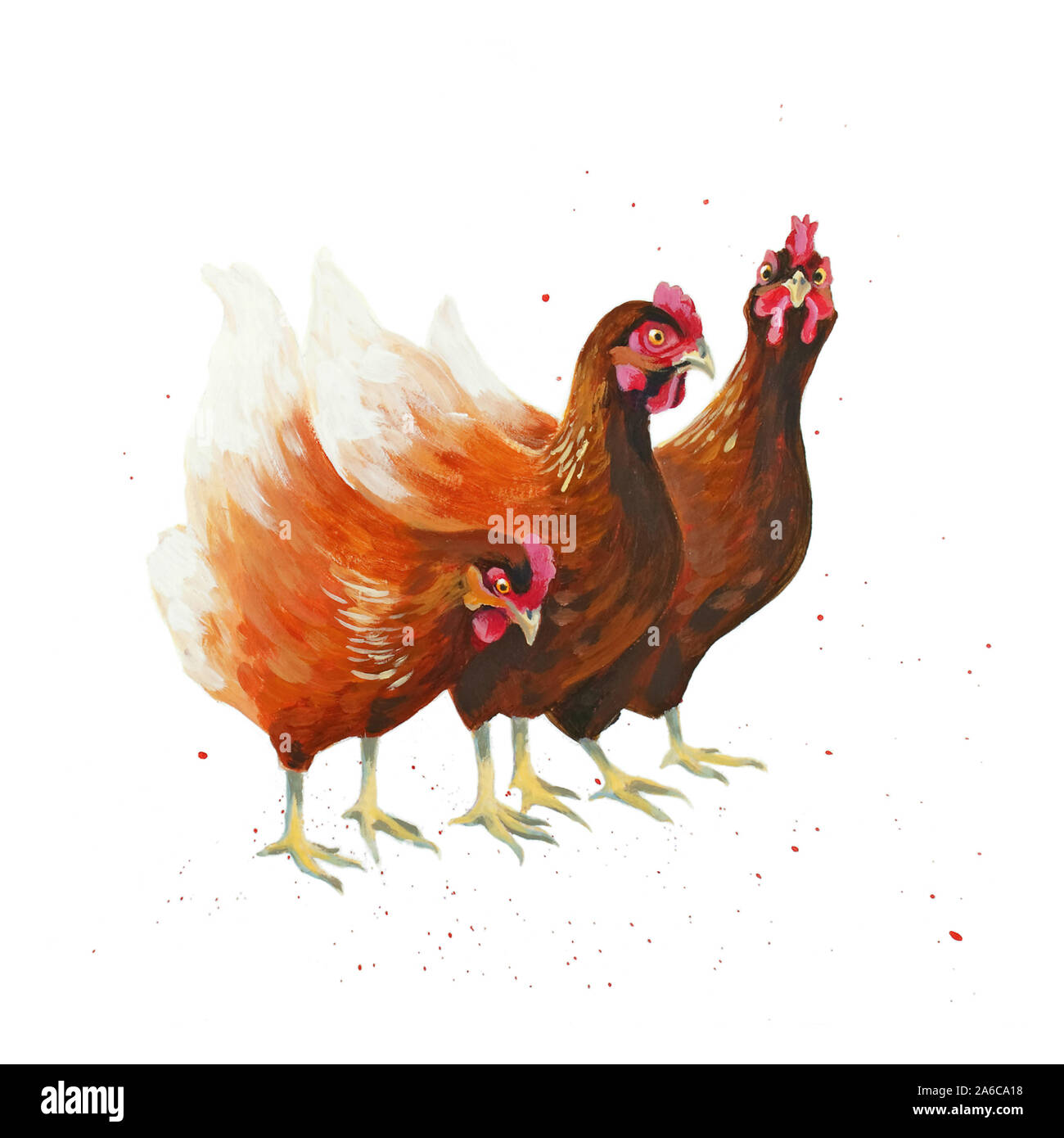 Painting of a rooster Cut Out Stock Images & Pictures - Alamy