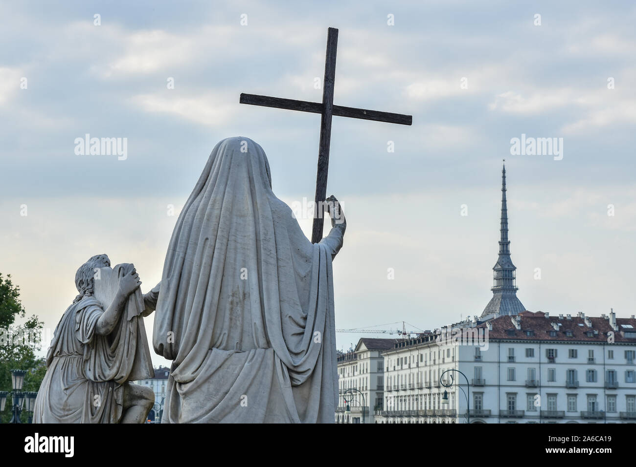 Gran Madre church of Turin. The view from the church, and Vittorio ...